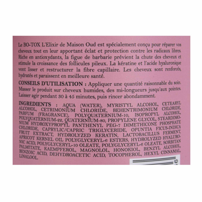 Botox capillaire l elixir (1000ml) ar05364 Mixte MAISON OUD à prix