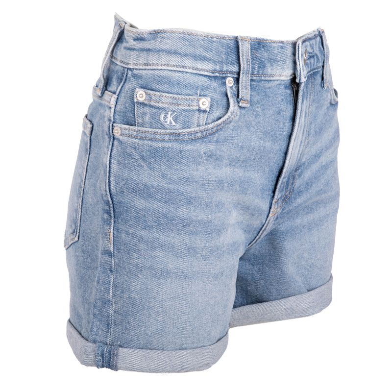 Short en jean bleu clair en coton Femme CALVIN KLEIN à prix dégriffé